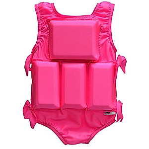 My Pool Pal Girl's Flotation Swimsuit, Solid Pink, Small