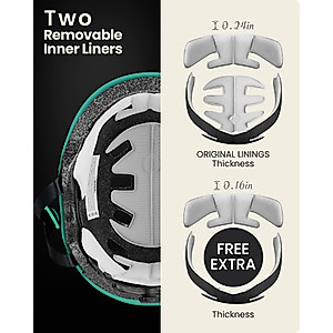 OutdoorMaster Skateboard Cycling Helmet - Two Removable Liners Ventilation Multi-Sport Scooter Roller Skate Inline Skating Rollerblading for Kids, Youth & Adults - M - Sea Green