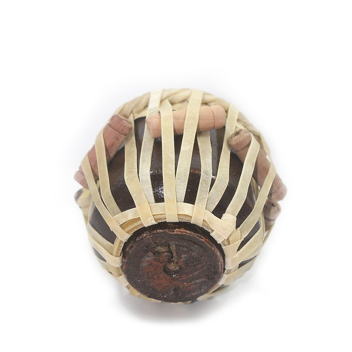 India Meets India Handmade Miniature Musical Instrument Set - Clarinet 8.5" and Tabla Drum 4" [Mango Wood - BROWN & YELLOW] - Decorative Tabla Set - Best Gift Made By Awarded Indian Artisan