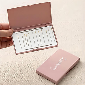 MovFlax Magnetic Needle Case Needle Holder, Portable Embroidery Pin Storage Box, Magnetic Sewing Needle Minder, Cross Stitch Knitting Pin Organizer Container Tool (Pink) ﻿