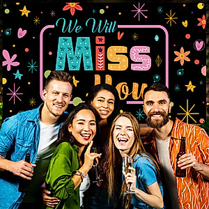 We Will Miss You Backdrop, Going Away Party Decorations, Farewell Photo Booth Props Banner for Graduation, Goodbye, Retirement Party Decorations, Sturdy, Vibrant Colors, Fabric, PHXEY