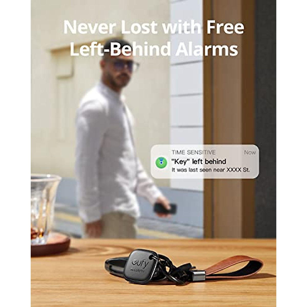 eufy Security by Anker SmartTrack Link (Black, 1-Pack), Android not Supported, Works with Apple Find My (iOS only), Key Finder, Bluetooth Tracker for Earbuds and Luggage, Phone Finder, Water Resistant