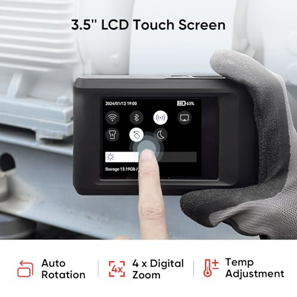 HIKMICRO Thermal Camera Pocket2 256 x 192 IR Resolution Thermal Imaging Camera with 8MP Visual Camera, 25 Hz, Wi-Fi, 3.5" Touch Screen Thermal Imager, IP54, -4°F~752°F