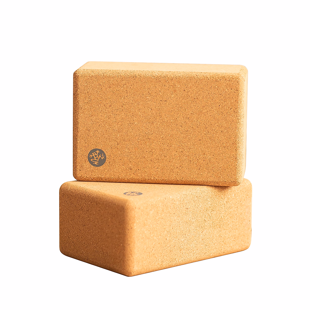 Manduka Yoga Cork Block - Yoga Prop and Accessory, Good for Travel, Comfortable Edges, Lightweight, Extra Firm Cork, 4" x 6" x 9" (10 x 15 x 22.5 cm) (Pack of 2)
