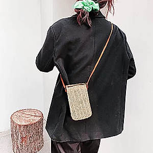 Summer Straw Beach Bag Tote Shoulder Bag Handwoven Purse Handbag for Women Girls Outdoor Casual Top Handle Cross Body Bag