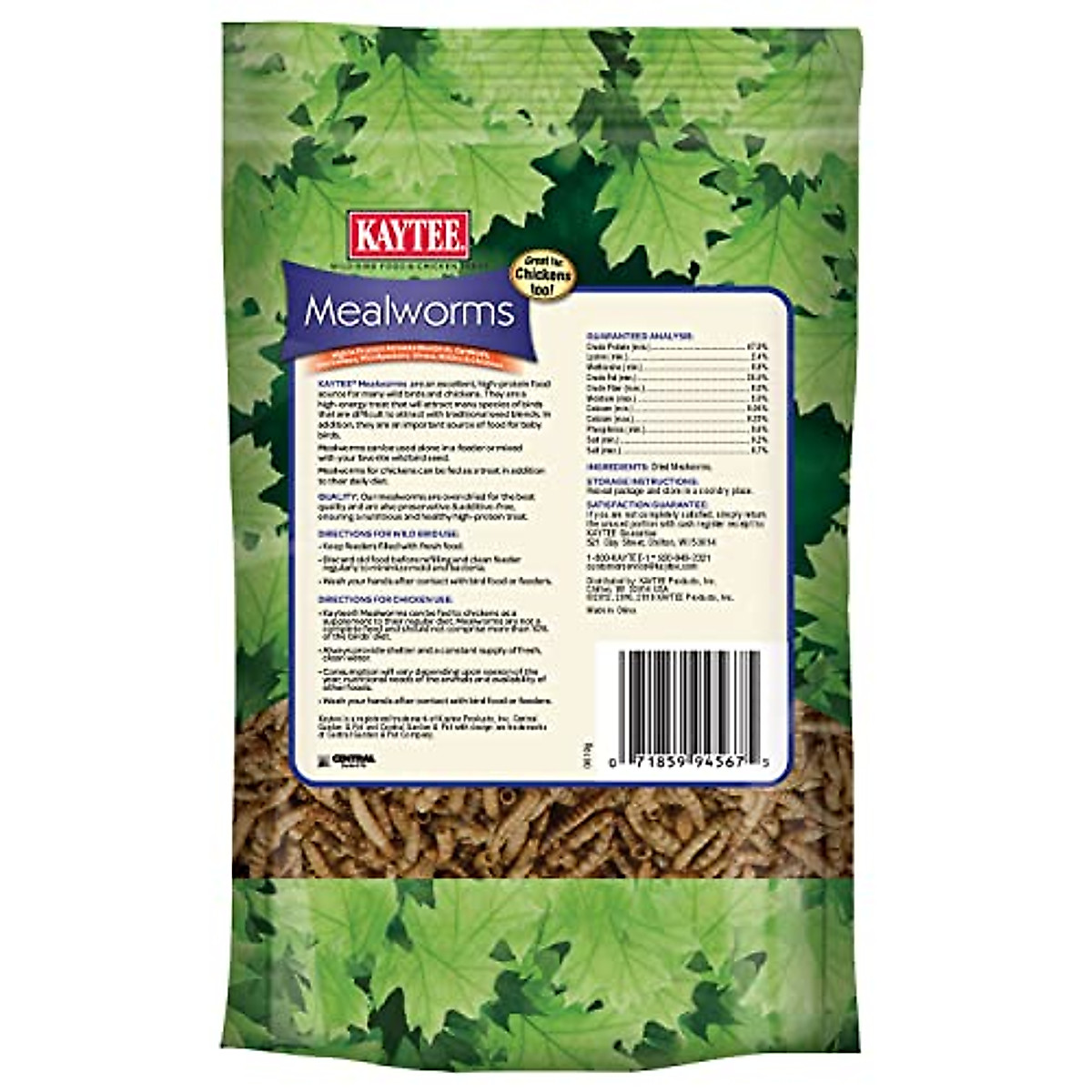 Kaytee Wild Bird Food Mealworms For Bluebirds, Wrens, Robins, Chickadees, Woodpeckers, Cardinals & Chickens, 3.5 Ounce