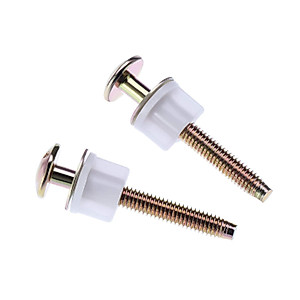 Solid Brass Toilet Bolts Screws Set Heavy Duty Bolts with Plastic Nuts and Washers, 3/10-Inch by 2-3/4-Inch(2 Pack)