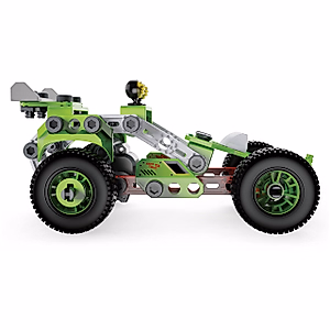 Meccano Junior, 3-in-1 Deluxe Pull-Back Buggy STEAM Model Building Kit, for Kids Aged 5 and Up