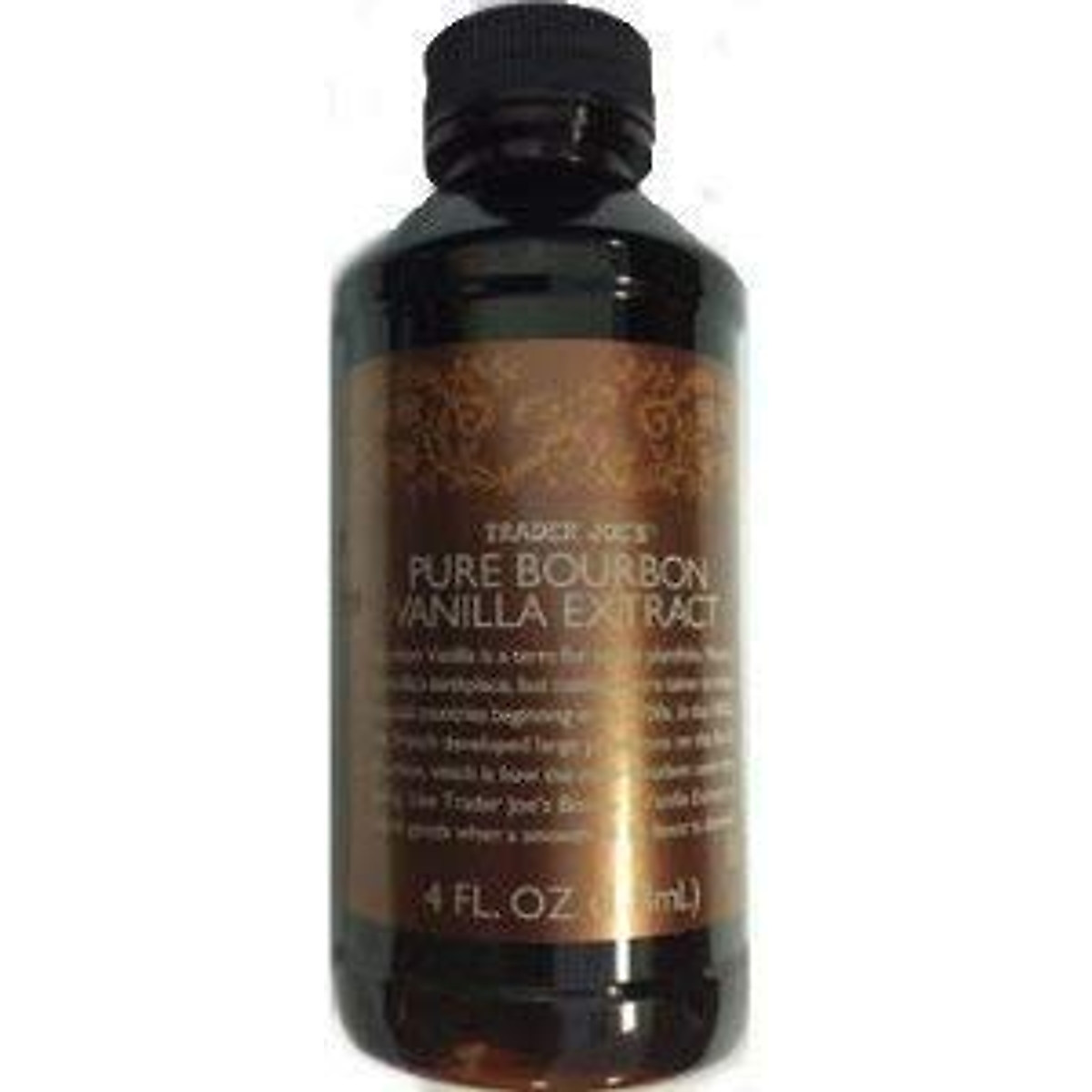 Trader Joe's Pure Bourbon Vanilla Extract - 4 Fl. Oz., 118ml in Plastic Bottle - PACK OF 4