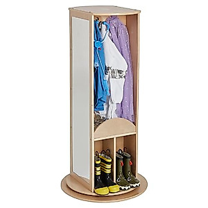 ECR4Kids Rotating Dress-Up Carousel, Costume Organizer, Natural