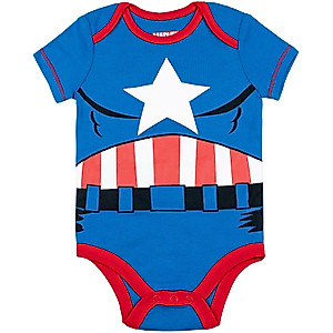 Marvel Baby Boys' 5 Pack Bodysuits - The Hulk, Spiderman, Iron Man and Captain America Multi 3-6 Months