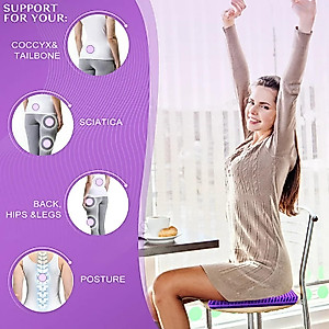 Gel Seat Cushion for Long Sitting – Breathable Honeycomb Design – Back Pain, Sciatica, Hip, Tailbone Pain Relief Cushion, Office Chair Cushion, Wheelchair Cushion, Car Seat Cushion, Chair Pads