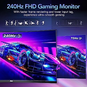 Jlink 32-Inch Curved Gaming Monitor up to 240Hz,1080P Computer Monitor 1500R/1ms(MPRT)/Low Blue Light,Frameless PC Monitor with HDMI DisplayPort, Freesync & G-sync Compatible, Tiltable/VESA Mountable