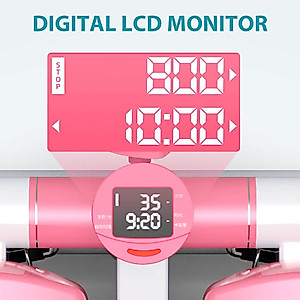 Ganggend Exercise Stepping Machine, Portable Mini Stair Steppers with Resistance Bands, Non-Slip Foot Pads with LCD Display, Step Fitness Machines for Home Office Workout Gym (Pink)