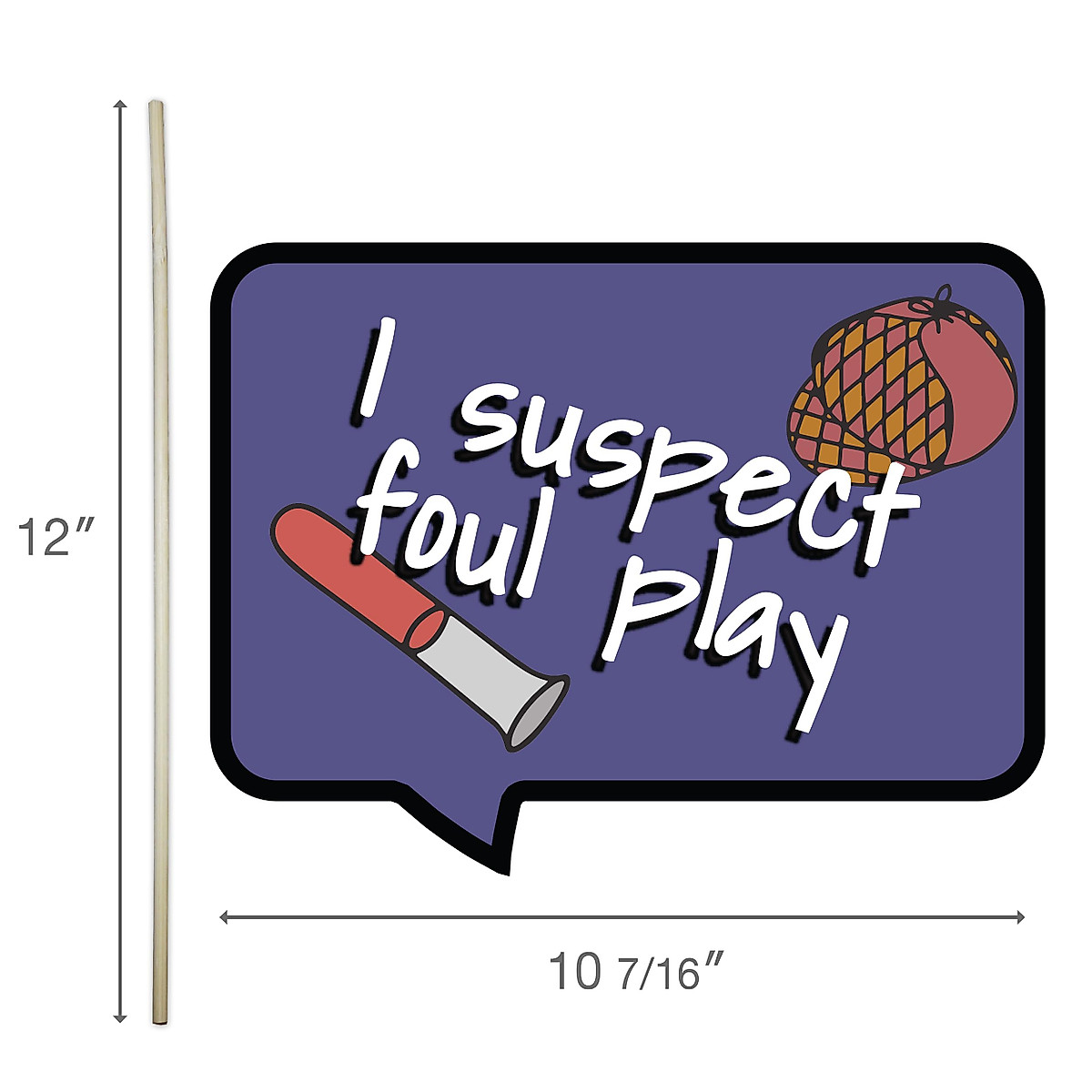 Murder Mystery Party Photo Booth Props - Top Secret Detective Spy-Themed Party Decorations - Funny Photography Supplies - Selfie Props with Sticks - 10pcs