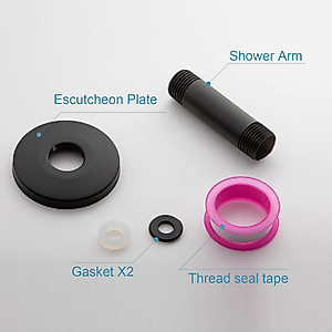 OFFO Shower Arm with Flange 3 Inches Ceiling Mount Replacement Rain Shower Head Straight Arm Ceiling-Mounted For Fixed Shower Head & High Pressure Rain Matte Black