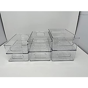 RedSodium Freezer,Refrigerator Fridge Bins in 3 sizes - 6pack