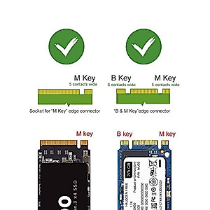 M.2 NVME USB 3.1 Adapter, M-Key M.2 NVME to USB Card Reader USB 3.1 Gen 2 Bridge Chip with 10 Gbps High Performance, Compatible with Samsung 950/960/970 Evo/Pro or Other M.2 SSDs with PCI-E Type