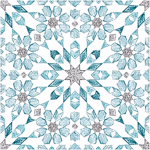 FloorPops FP2949 Radiance Peel & Stick Floor Tiles, Blue