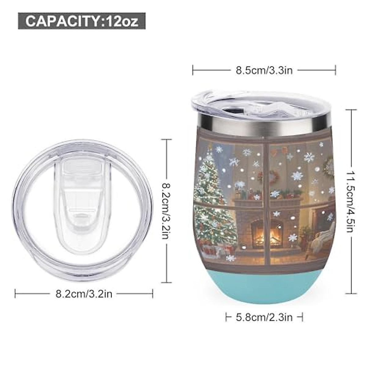 WYUSPGK 304 Stainless Steel Insulated Cup, Warm Fireplace Print Smooth Rim, Durable & Reusable - Perfect for Office, Home, And Travel