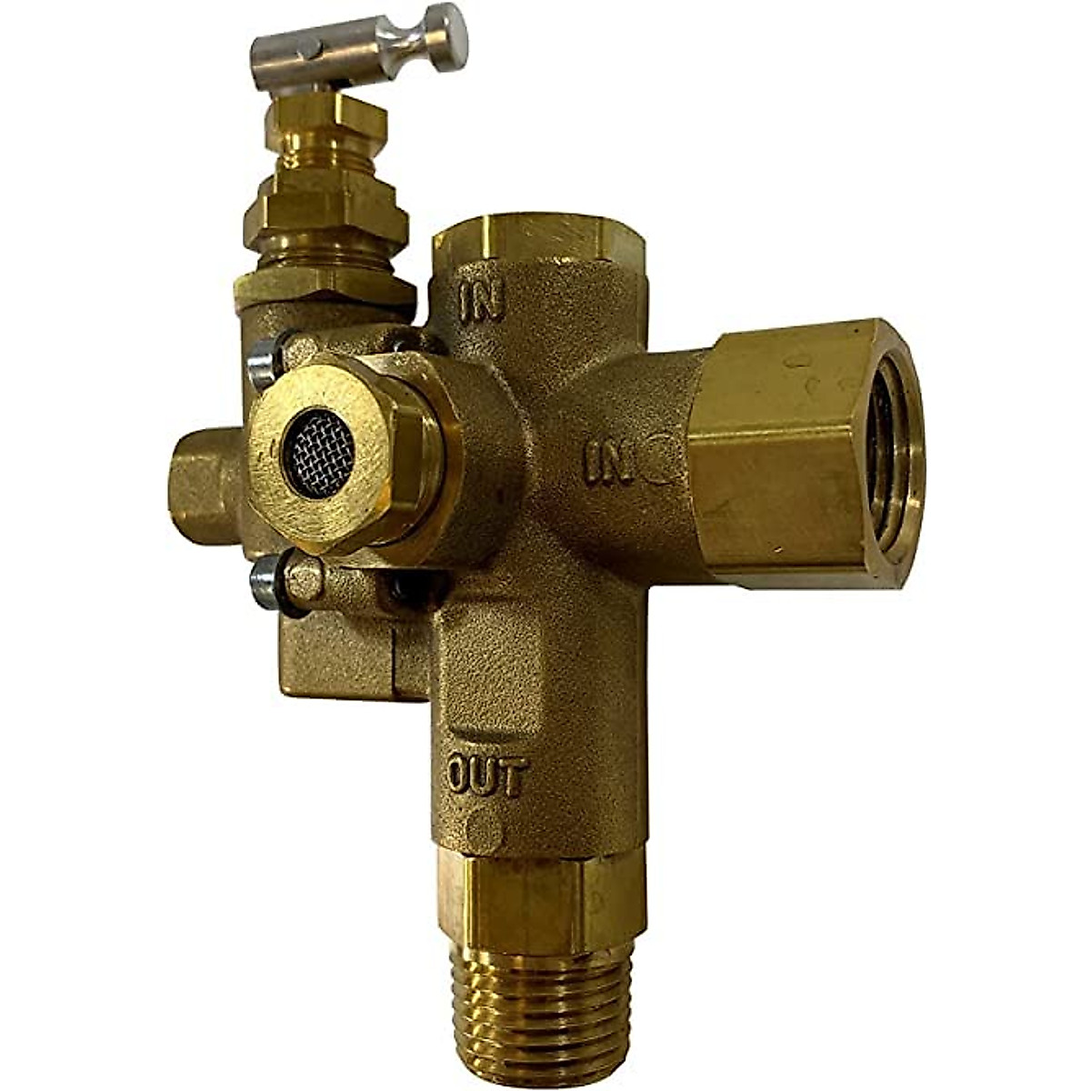 1/2" NPT Side Inlet, All in One Pilot Unloader Check Valve, Includes Throttle Control Cable for 6.5HP Max Gas Compressors (140-175 PSI, 36" Throttle Control Cable & Unloader Valve)