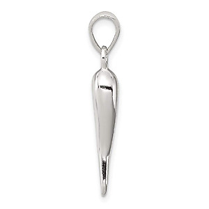 Sterling Silver Italian Horn QQC6096