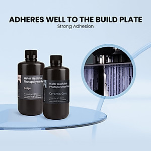 ELEGOO Water Washable 3D Printer Resin LCD UV-Curing Resin 405nm Standard Photopolymer Resin for Mars Saturn Jupiter MSLA DLP LCD 3D Printing 1000Gram Clear Blue