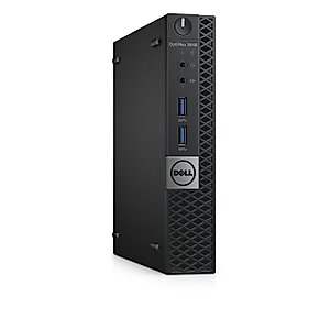 Dell XPWC6 OptiPlex 3040 Micro Desktop, Intel Pentium G4400T, 4GB RAM, 500GB HDD, Black