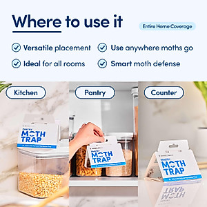 Shieldeck Pantry Moth Traps with Pheromones Prime (8-Pack), Pantry Moth Killer Indoor, Pantry Moth Trap, Pheromone Moth Traps for House Pantry, Sticky Glue Traps, How to Get Rid of Moths in House