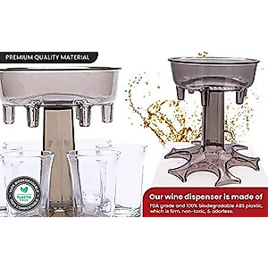 Mixt Shots 6 Shot Glass Dispenser and Holder, Multiple Shot Pourer for Cocktail, Wine and Juice, Party Drink and Beverage Dispenser for Filling Liquids (13x13x12.5 cm, Transparent)