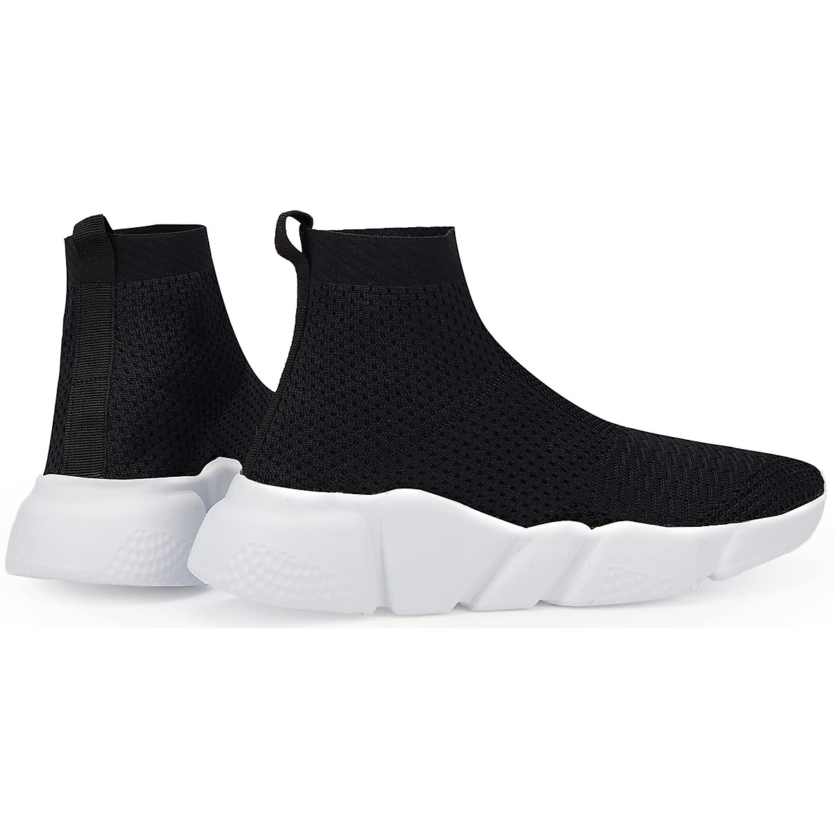 Santiro Black High Top Sneakers for Men Running Shoes Knit Breathable Lightweight Walking Shoes Casual Athletic Sports Shoes Black 12 US