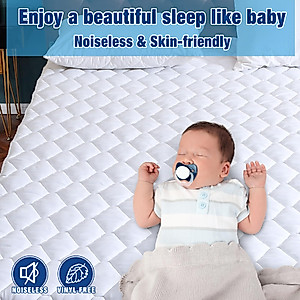 LVYSHOW Queen Size Air Mattress Pad, Mattress Topper, Quilted Air Mattress Cover, Breathable and Noiseless Air Bed Mattress Protector with Deep Pocket Fits Up to 15-23 Inches