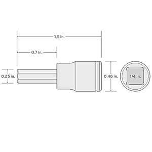 TEKTON 1/4 Inch Drive x 5/32 Inch Hex Bit Socket | SHB02202