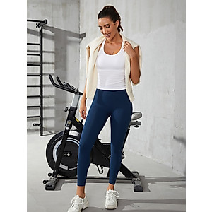 ATTRACO Women's Seamless Workout Crop Top Ribbed Yoga Racerback Built in Bra Tank White S