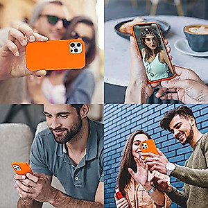 DTTO Compatible with iPhone 12/12 Pro Case Shockproof Silicone [Romance Series] Cover [Enhanced Camera and Screen Protection] with Honeycomb Grid Cushion for iPhone 12 6.1” 2020,Orange