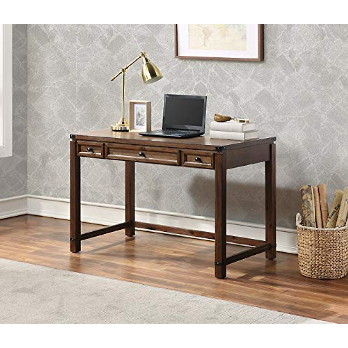 OSP Home Furnishings Baton Rouge Writing Desk, Walnut