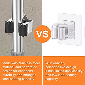 GARLWOLEX Broom Holder Wall Mount - 3 Pack Heavy Duty Broom Hooks Bulk, Space-Saving Broom Rack for Garage, Kitchen, Closet Organization