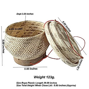 Heavens Tvcz Thai Bamboo Rice Container Basket Laos Traditional Weave Wickerwork Keeping After Steaming Keep Warm