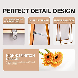 OBIOZZ Bedroom Floor Standing Mirror Full Length Mirror 60 × 16 Inches, Gold Standing Body Mirror, Floor Mirror, Standing Hanging or Leaning