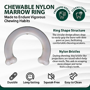 Sporn Durable Marrow Ring Dog Chew Bones for Aggressive Chewers, Jerky Flavor Dog Chew Toys for Large Chew Dogs, Gluten-Free & Non-Toxic, Medium/Large