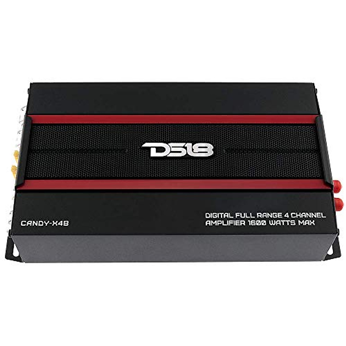 DS18 CANDY-X4B Amplifier in Black - Class D, 4 Channels, 1600 Watts Max, Digital, 2/4 Ohm - Don't Sacrifice Space for Power - Compact Mini Ampflier for Speakers in Car Audio System