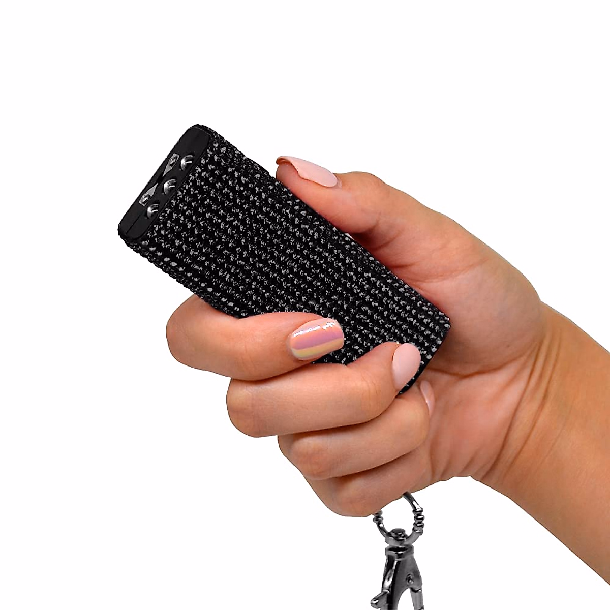 GUARD DOG SECURITY Mini Stun Gun Keychain - Stun Gun with LED Flashlight - USB Rechargeable (Black)