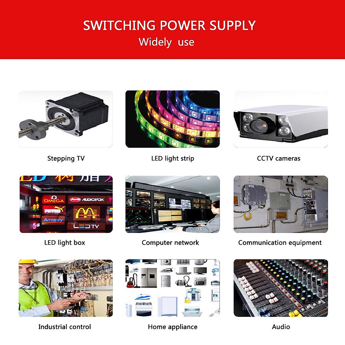 Hailimayo 18V 10A Switching Power Supply, 180W Corded Electric Transformer, Industrial Automation, Electronic Equipment, Communications, CE, RoHS