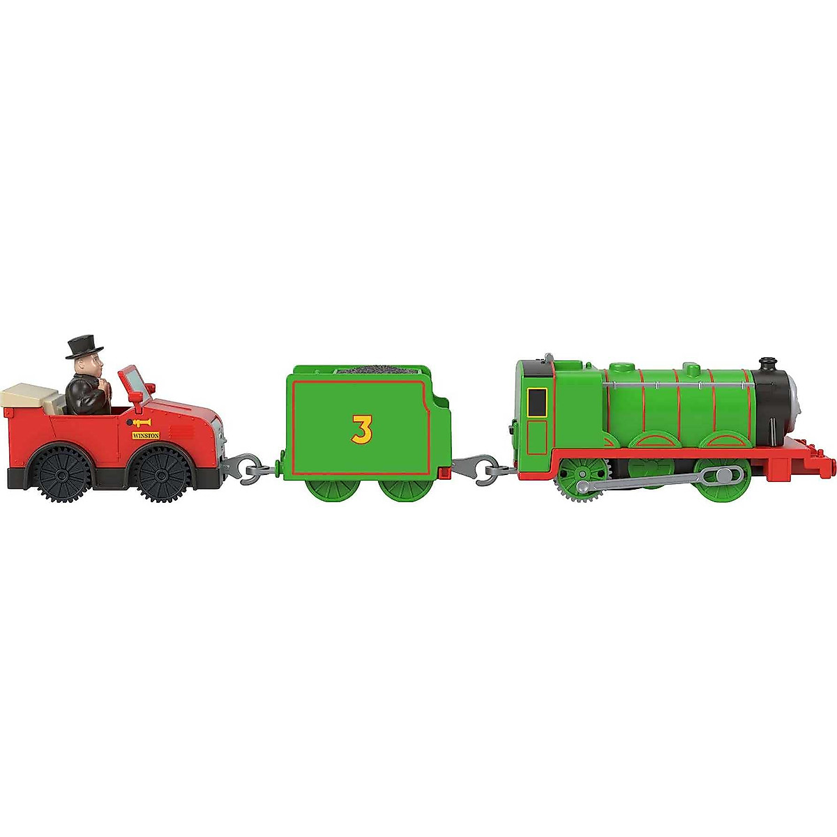 Thomas & Friends Henry with Winston and Sir Topham Hatt, Motorized Toy Train for Preschool Kids 3 Years and Older