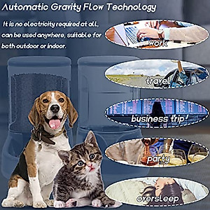 LeYoMiao Medium and Small Pet Automatic Food Feeder and Drinker Set 3.8 L, Dog Travel Supplies Feeder and Drinker Cat Rabbit Pet Animal (Food Feeder +Waterer)