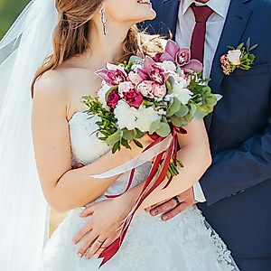 Isaspire 5/8" Width x 100 Yards Satin Ribbon, Silver Ribbon Perfect for DIY Craft, Bows, Gift Wrapping, Flower Bouquet, Valentine's Day, Christmas and Party Decoration