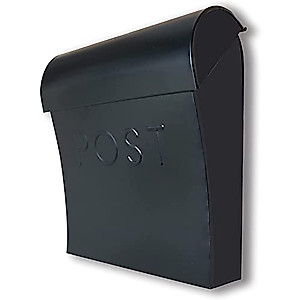 NACH Wall Mount Mailboxes for Outside, 11x4.5x12.5 in Black Mailbox, Waterproof Mailbox for House - Vicki-Style Mailbox
