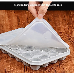 Ice Cube Trays, Diamond-Shaped Ice Cube Molds Maker, Flexible 24-Ice Trays Maker with Lid for Chilling Whiskey Cocktails, Easy Release Stackable Ice Trays,1 Inches Ice Cube (bule)