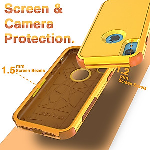 YmhxcY for iPhone XR Case iPhone XR Phone Case with [2 Pcs] EPU Flexible Screen Protectors,[Shockproof] [Dropproof] Protection Cover for Apple iPhone XR 6.1"-Yellow
