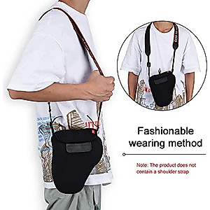 CADeN DSLR SLR Camera Sleeve Case with Neoprene Protection, Compatible for Nikon, Canon, Pentax, Sony and ect.(Medium Black)